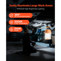 Vevor Temporary Work Light 100W 14400 lm 5000K LED Linkable Job Site L ...