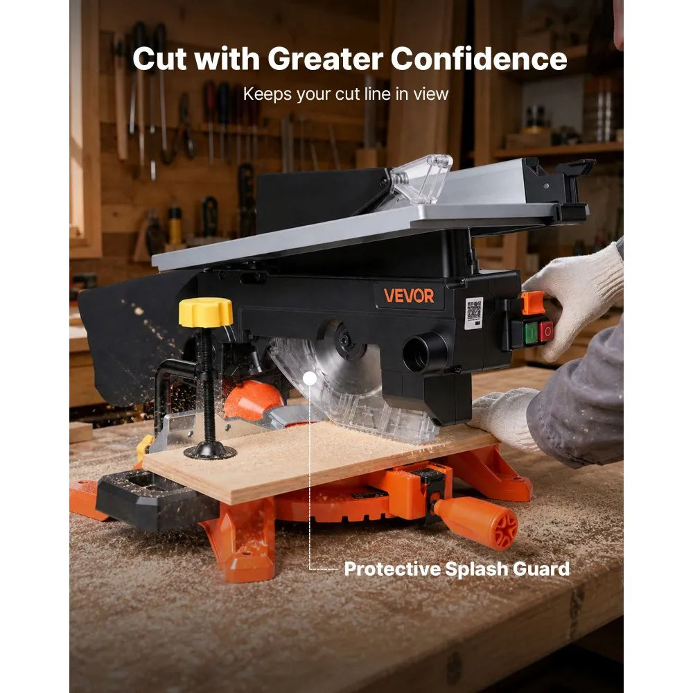 Vevor Miter Saw 8-1/4" 2-in-1 Compound Table Saw with Laser Alignment ...