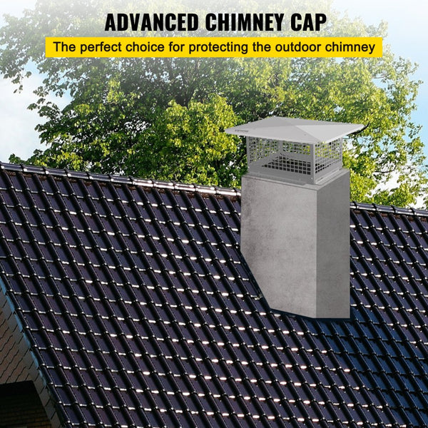 Vevor Chimney Cap 8" x 13" Adjustable 304 Stainless Steel Fireplace Fl ...