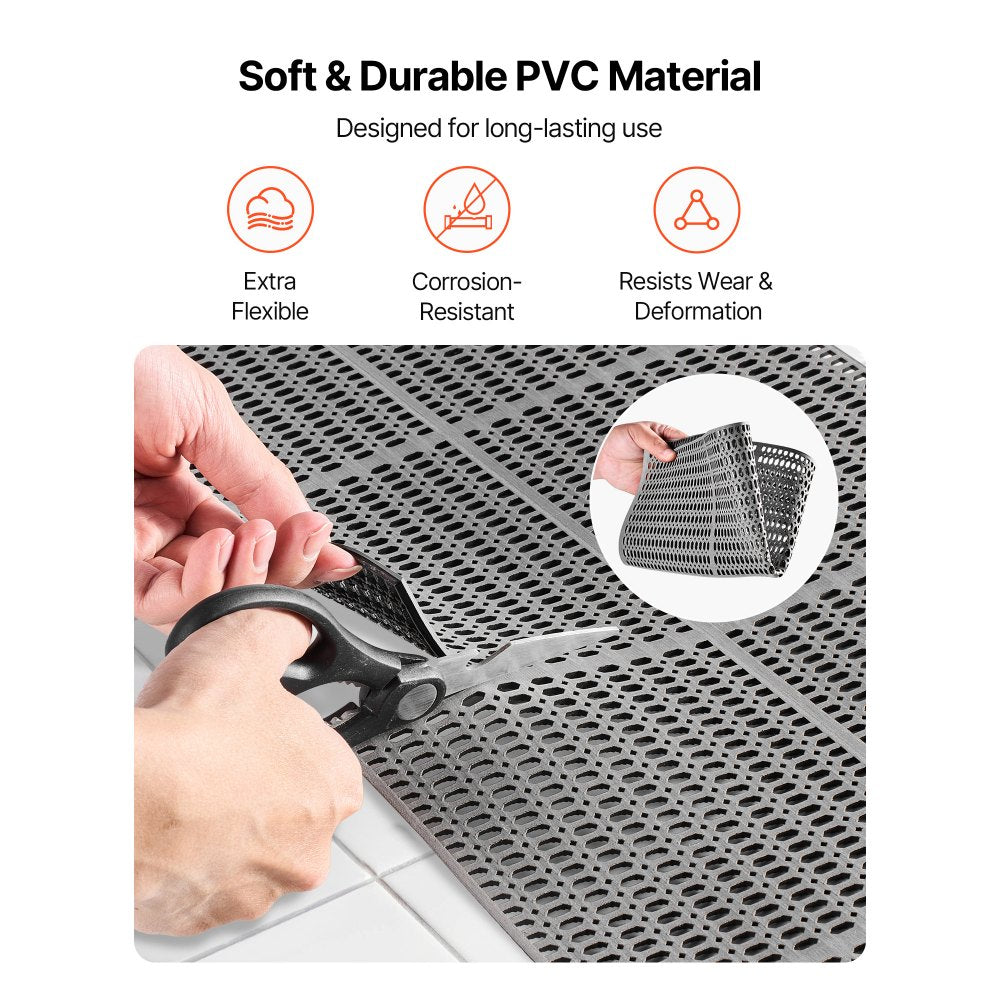 Vevor Drainage Mat 3' x 50' PVC Non-Slip Commercial Floor Mat Black Ne ...