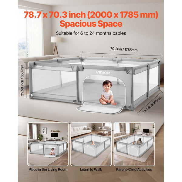 Vevor Baby Playpen Extra Large Indoor Outdoor Safety Activity Center w ...