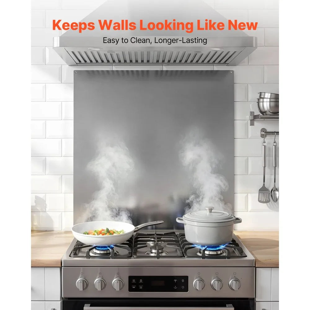 Vevor Backsplash 30" x 30" Stainless Steel Stove Wall Shield Panel New ...