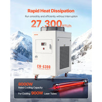 Vevor Industrial Water Chiller 27,300 BTU/h Cooling System New ...