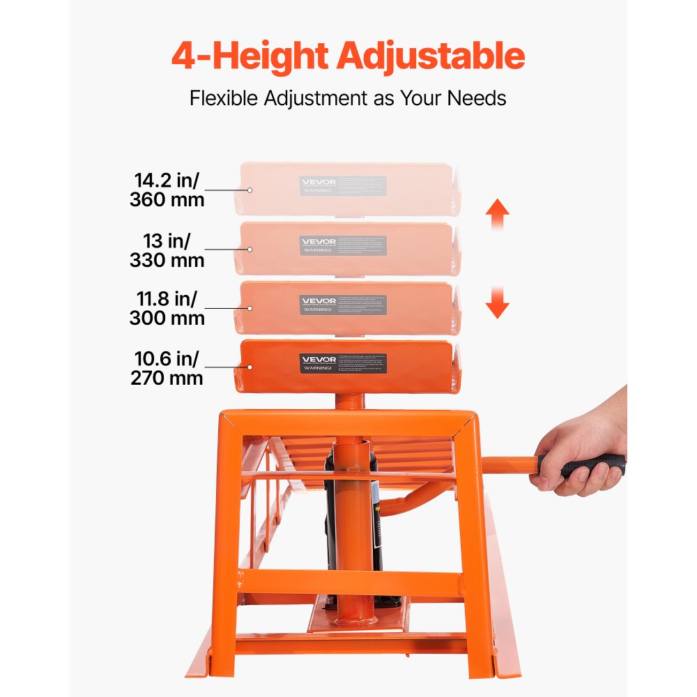 Vevor Hydraulic Car Ramps Heavy Duty 11,000 lbs 2-Pack Adjustable Lift ...