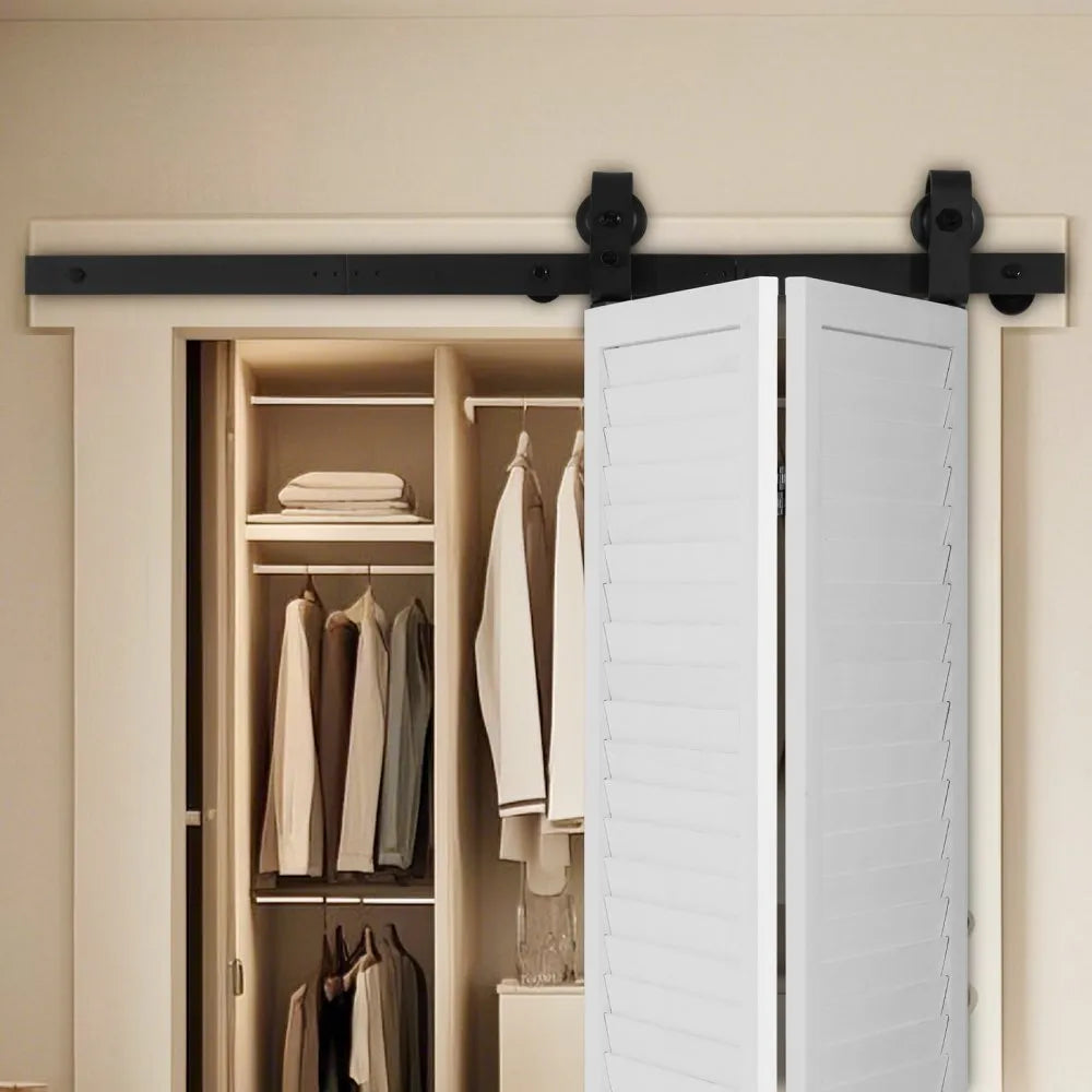 Vevor Bi-Folding Sliding Barn Door Hardware Track Kit 40" Top Mount fo ...
