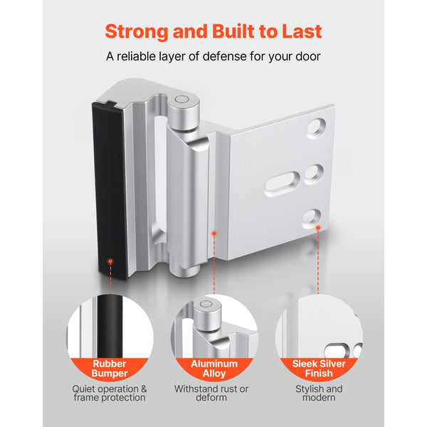 Vevor Door Reinforcement Lock 2-Pack 3" Stop Home Security Lock New ...