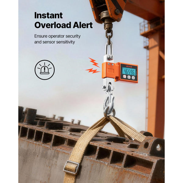 Vevor Crane Scale Digital 1100 lbs 500 kg Industrial Hanging Scale New ...