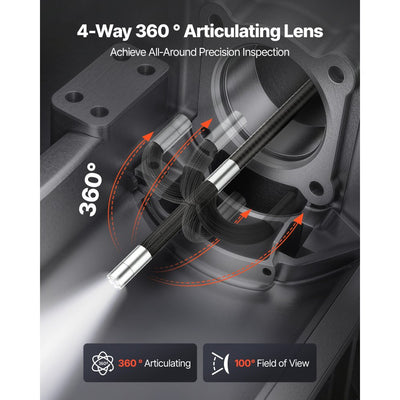 Vevor Borescope Articulating Endoscope Inspection Camera with 4.5" Scr ...