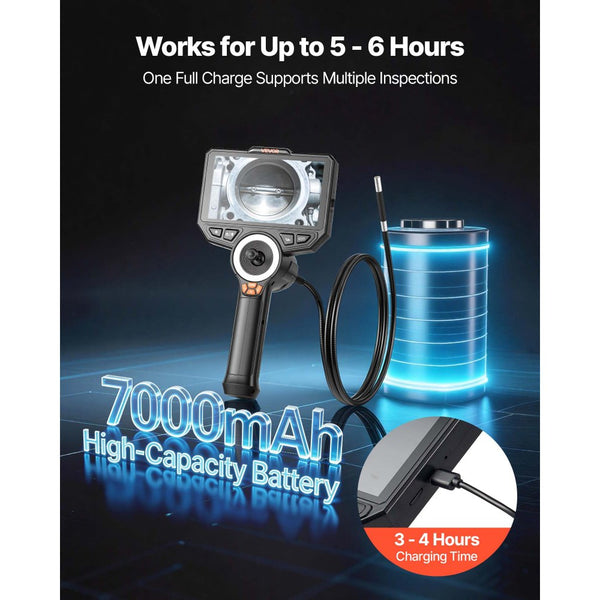 Vevor Borescope Camera 360° Articulating Endoscope with Light 6" HD IP ...