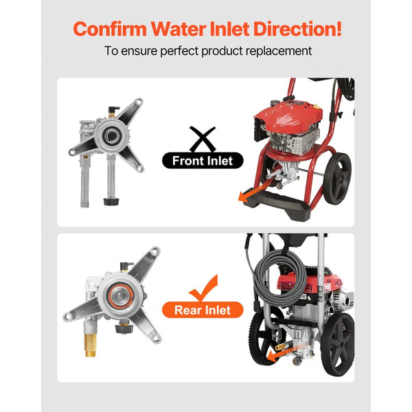 Vevor Pressure Washer Pump 2400 PSI 2.5 GPM 7/8" Shaft Vertical Replac ...