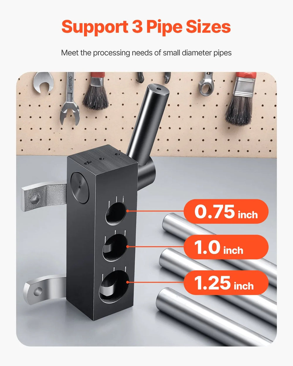 Vevor Pipe Notching Tool with Extended Handle 0.75"/ 1"/ 1.25" Pipes N ...
