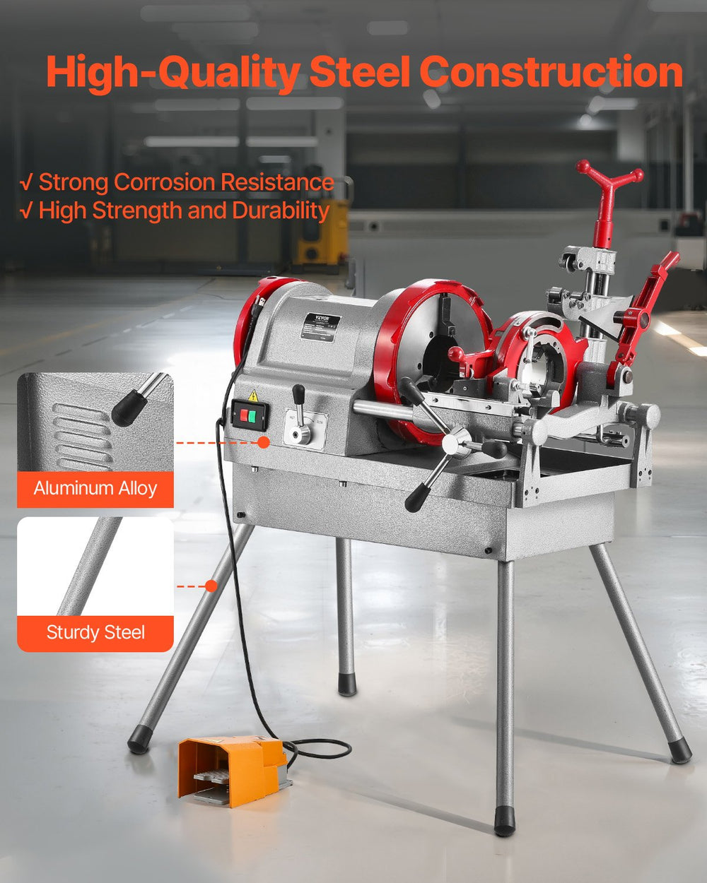 Vevor Pipe Threader Cutter Combo Machine 750W for 1/2" to 2" Pipes New ...