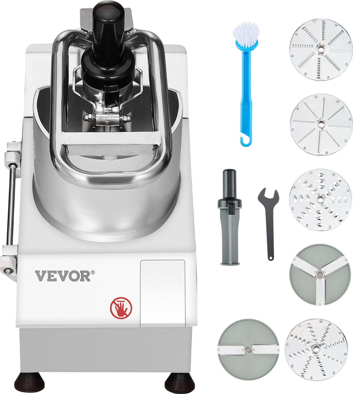 Vevor Food Processor Stainless Steel 750W with 6 Interchangeable Blade ...