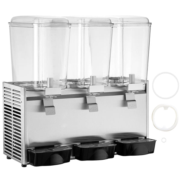 Vevor Commercial Cold Beverage Dispenser 4.75 Gal 3 Tanks 680W Stainle ...