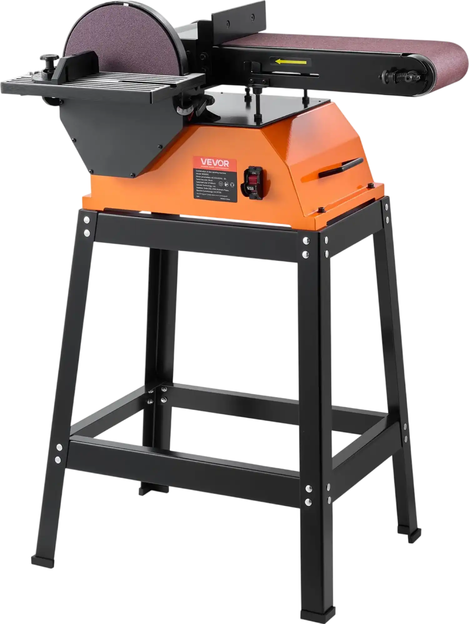 Vevor Belt Sander 6 x 48 in. with 9 in. Disc Combo 0-45° Adjustable Wo ...