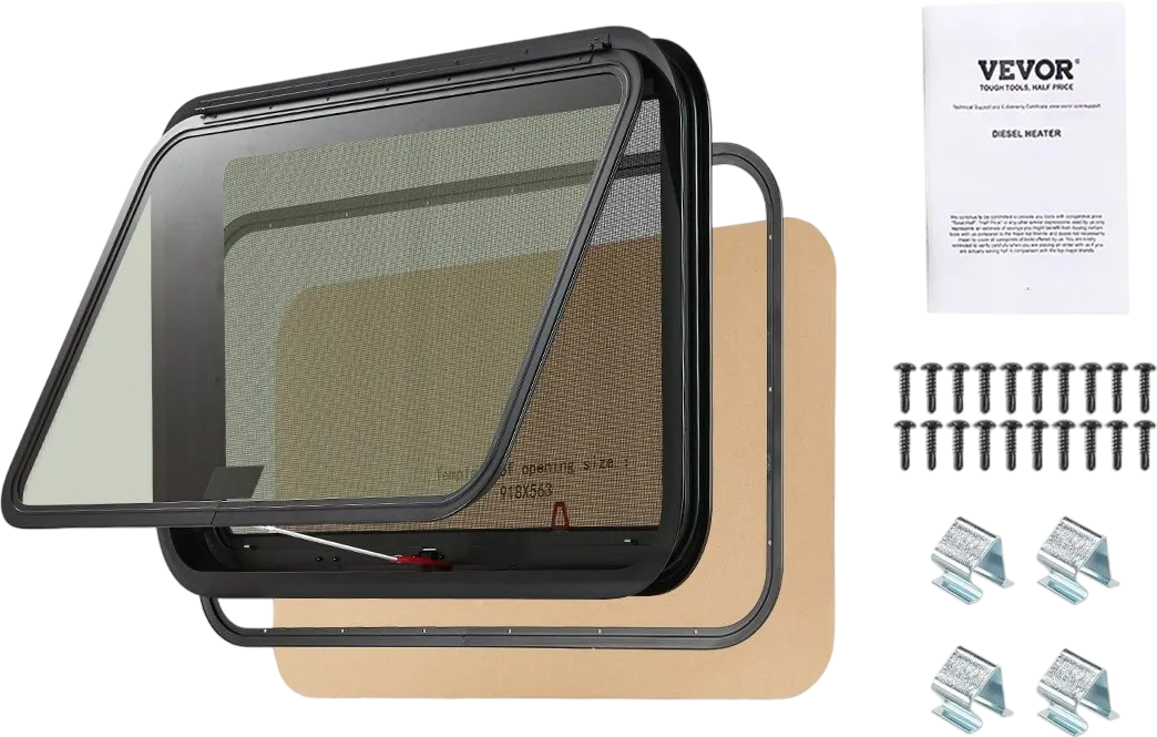 Vevor Exit RV Window 36" x 22" Emergency Push Out with Screen New ...