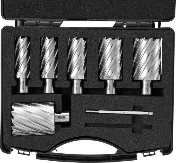 Vevor Annular Cutter Set 6pcs Weldon Shank Mag Drill Bits 2" Cutting D ...