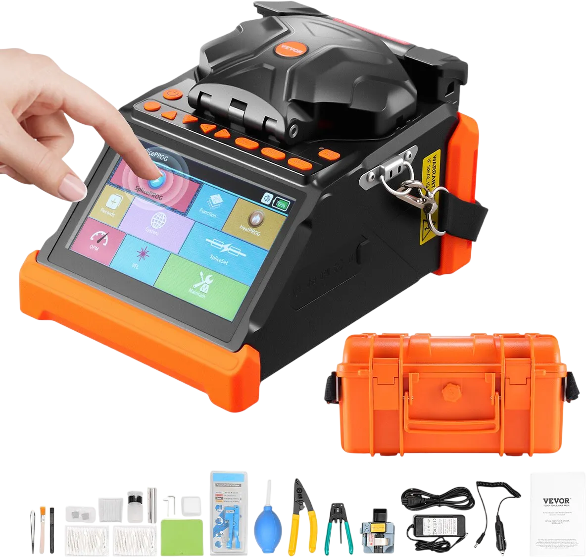 Vevor Fiber Fusion Splicer Core & Clad Alignment 6 Motors with 5" Touc ...