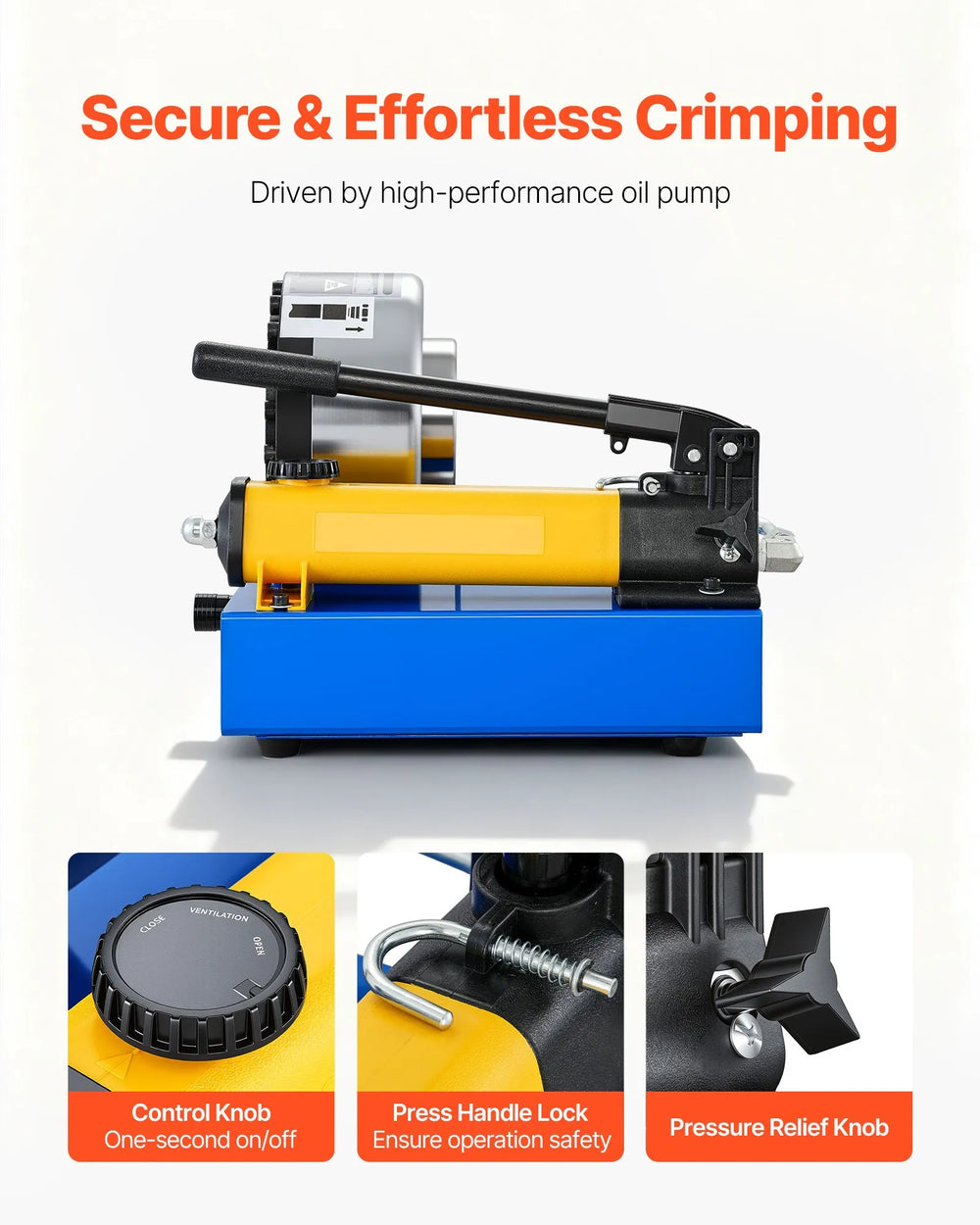 Vevor Hydraulic Hose Crimper Manual with 8 Dies .24" - 1.1" New ...