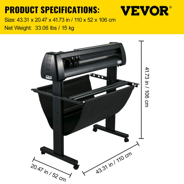 Vevor Vinyl Cutter Machine 34" Plotter Printer U-Disk with Accessories ...