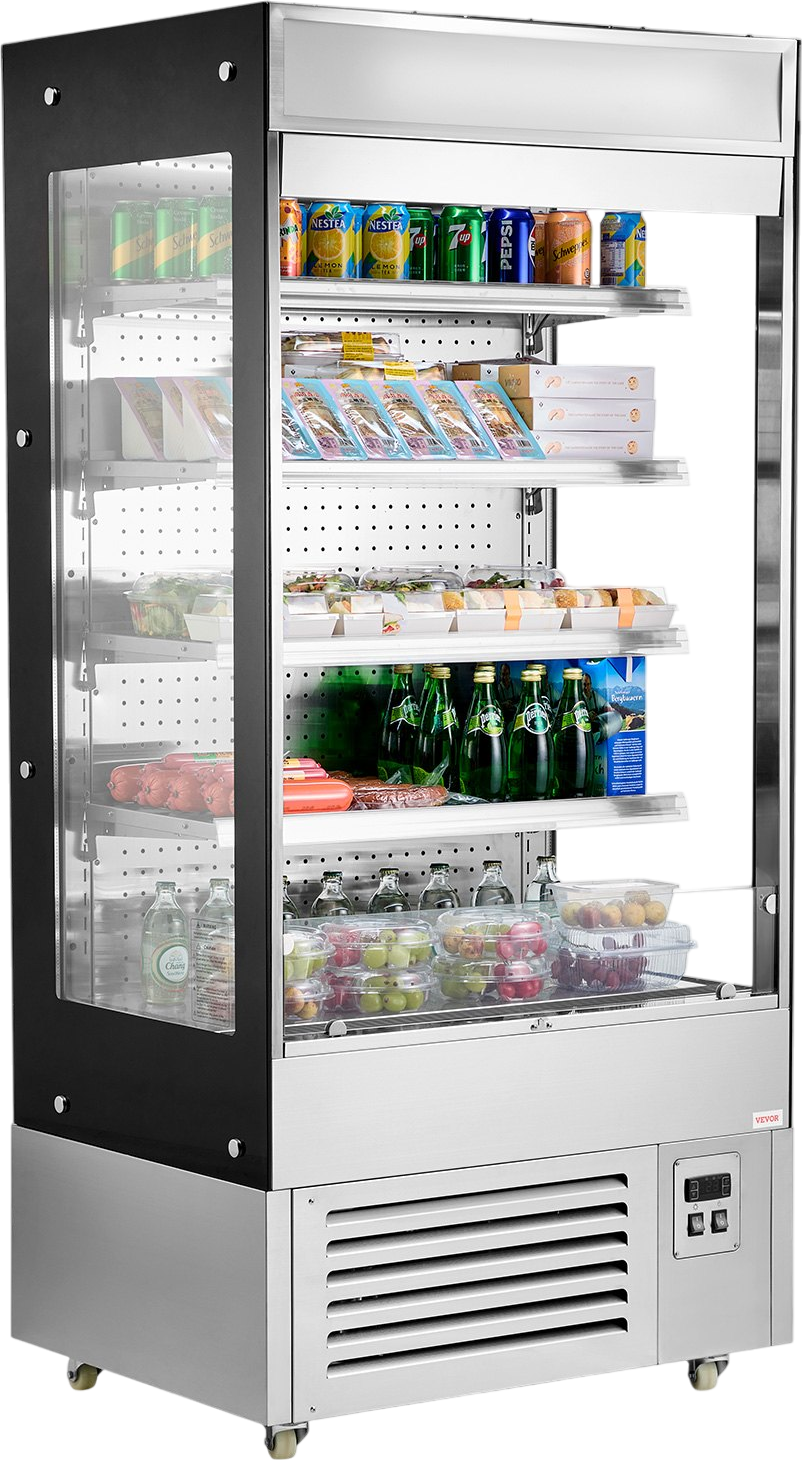 Vevor Open Air Merchandiser 4-Tier Display Cooler with Air Curtain 18 ...