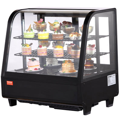 Vevor Refrigerated Countertop Display Case 3.5 Cu. Ft. 2-Tier with LED ...