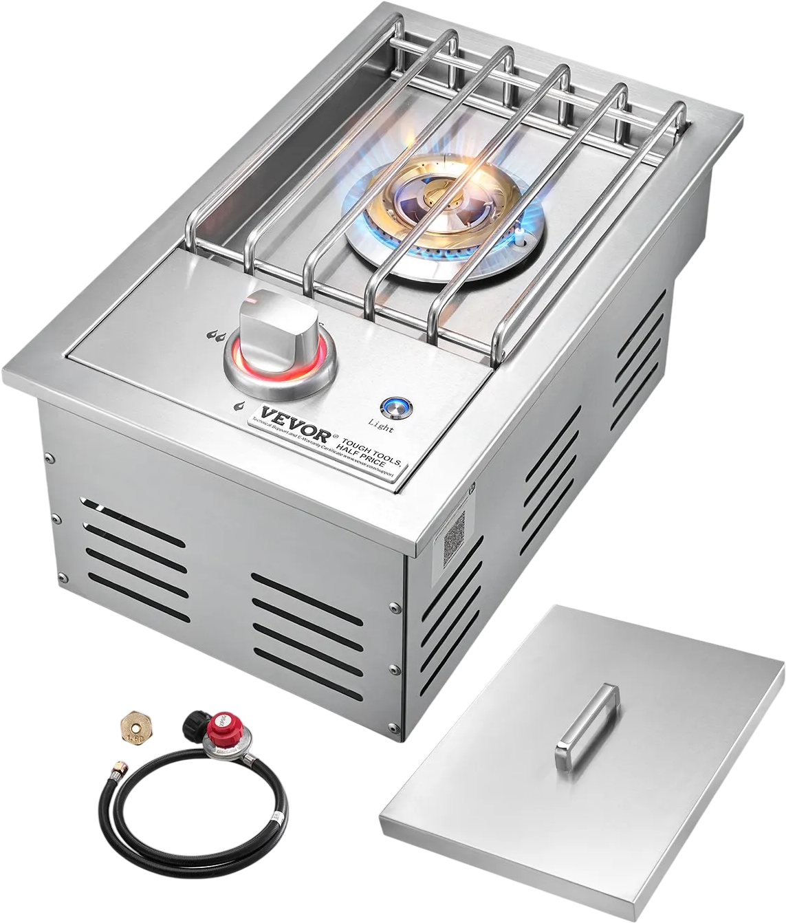 Vevor Side Burner Single for Outdoor Grill 17,000 BTU Propane and Natu ...