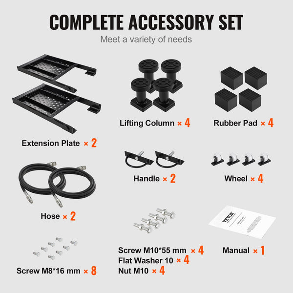 Vevor Car Lift 7,000 Lbs Capacity Portable with 120V Power Unit 26.8 ...