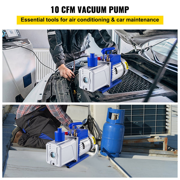 Vevor Vacuum Pump Two-Stage 10CFM 1HP 3x10-1Pa Portable New – FactoryPure