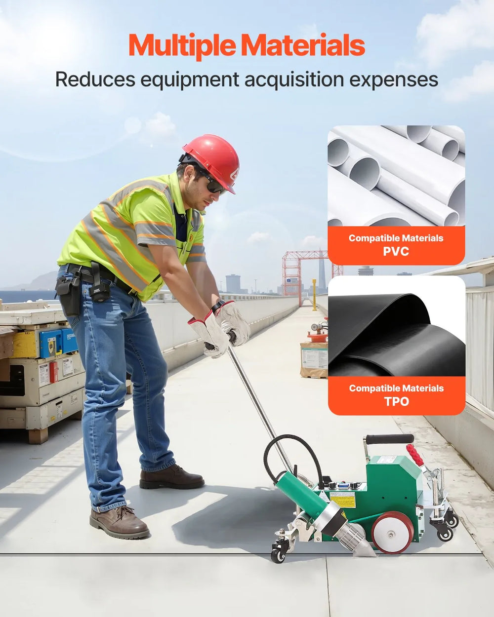 Vevor Roofing Hot Air Welder 1.57" Weld Width for PVC TPO 3400W New ...