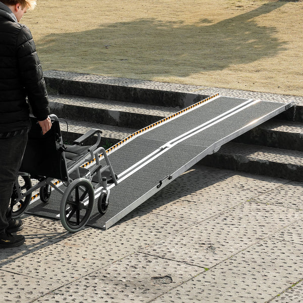 Vevor Portable Wheelchair Ramp 10' 800 Lbs Folding Non-Slip Aluminum N ...