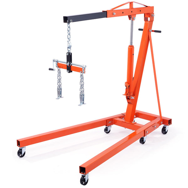 Vevor Hydraulic Engine Hoist with Leveler 2 Ton Cherry Picker Shop Cra ...