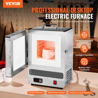 Vevor Electric Kiln 1500W Melting Furnace Max Temperature 2192°F New ...