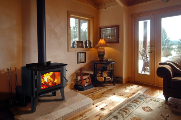 WoodPro WP-100 Wood Stove 1.48 Cu. Ft. Firebox 44,400 BTU 2,100 Sq. Ft ...