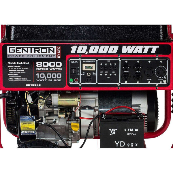 Gentron GG10020C 8000W/1000W Electric Start Portable Gas Generator Car ...