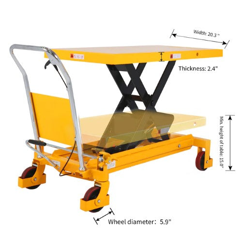 Apollolift A-2015 Single Scissor Lift Table 3300 lbs. 39.4 " Lifting H ...