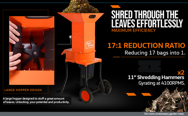 Super Handy GUO056 120V AC 11" Cutting Blade Electric Shredder and Mul ...