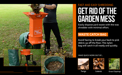 Super Handy GUO056 120V AC 11" Cutting Blade Electric Shredder and Mul ...