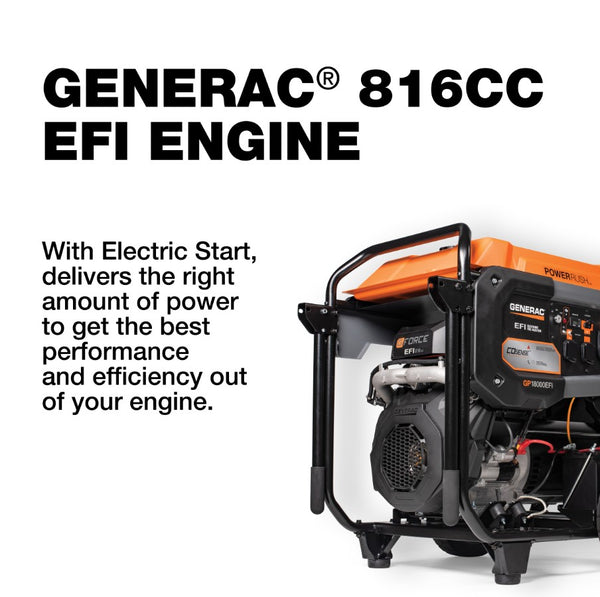 Generac GP18000EFI 18000W/22500W Low THD Gas Generator Electric Start ...