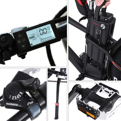 NAKTO 26 inch 300W Cruiser Electric Bicycle 5 Speed E-Bike 36V Lithium ...