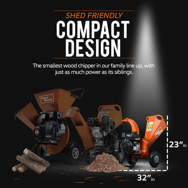 Super Handy GUO035 7HP Compact Design 3 Inch Max Capacity Wood Chipper ...