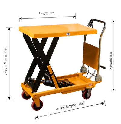 Apollolift A-2001 Single Scissor Lift Table 660 lbs. 35.4 " Lifting He ...