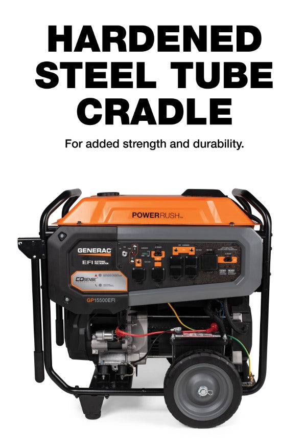 Generac GP15500EFI 15500W/19300W Low THD Gas Generator Electric Start ...