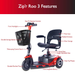 New Zip'r Roo 3 Travel Mobility Scooter Red New – FactoryPure