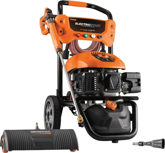 Generac 3100 PSI 2.5 GPM Electric Start Gas Pressure Washer Kit with A ...