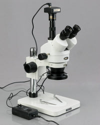 Amscope SM-1TSZ-144A-5M 3.5X - 90X Digital Zoom Stereo Microscope with ...