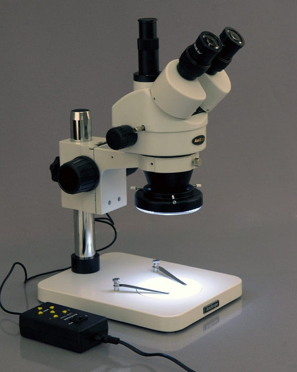 Amscope SM-1TSZ-144A-5M 3.5X - 90X Digital Zoom Stereo Microscope with ...