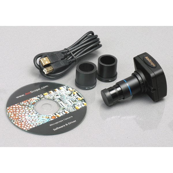Amscope SM-1TSZ-144A-5M 3.5X - 90X Digital Zoom Stereo Microscope with ...