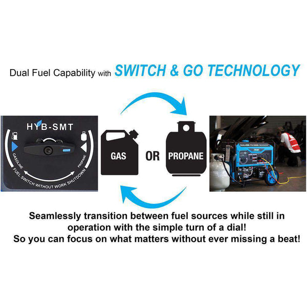 Pulsar Products PG12000B 12000W/9500W Dual Fuel Electric Start Portabl ...
